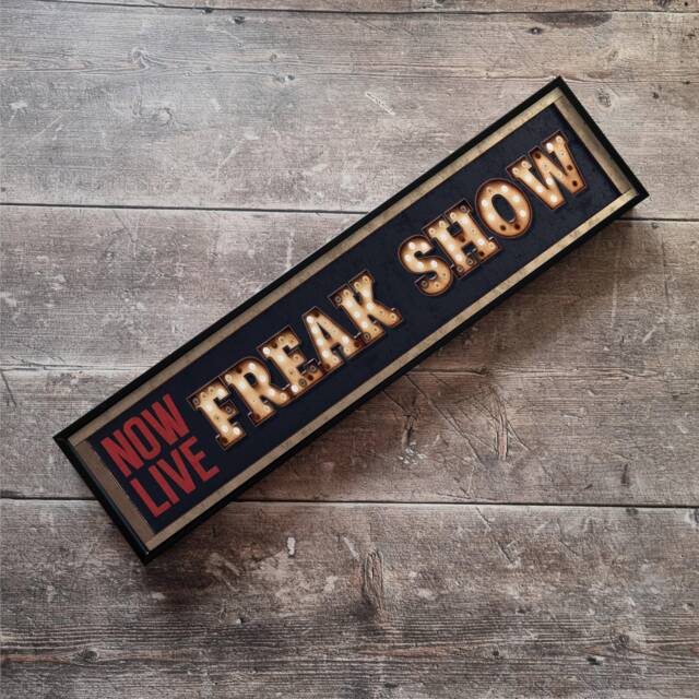 Freak Show Framed Metal Print Vintage Circus Style Bar Sign by Etsy ...