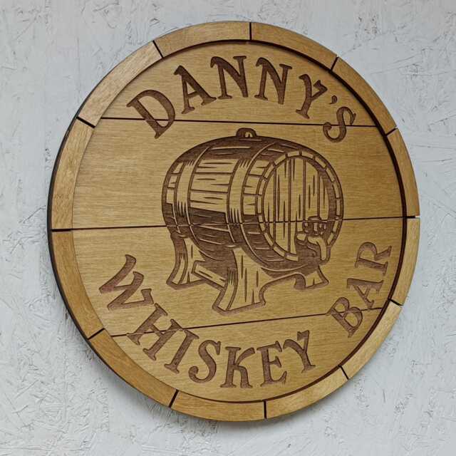 Personalized Wooden Barrel Bar Sign Custom Family Name Pub Decor by ...