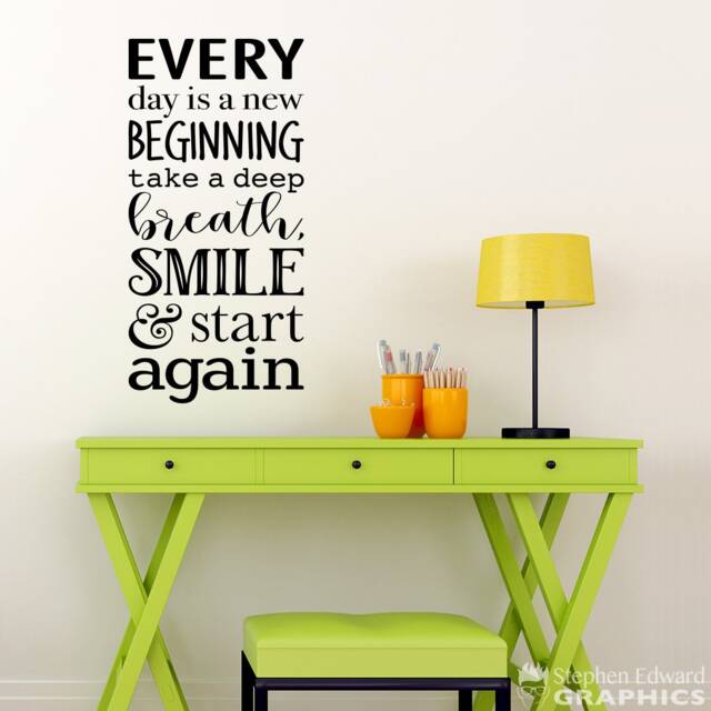 Motivational Quote Wall Decal New Beginning Office Decor by Etsy ...