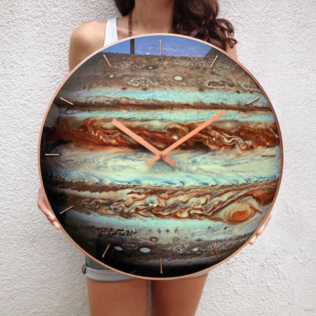 "Jupiter Planet Glass Wall Clock, 10"" To 36" by Etsy | ufurnish.com