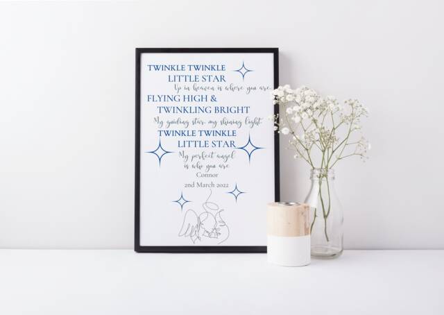 Personalised Baby Memorial Print - Infant Loss Gift Twinkle Little Star ...
