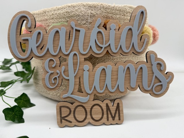 Acrylic & Oak Bedroom Door Sign Sibling Name Decor by Etsy | ufurnish.com