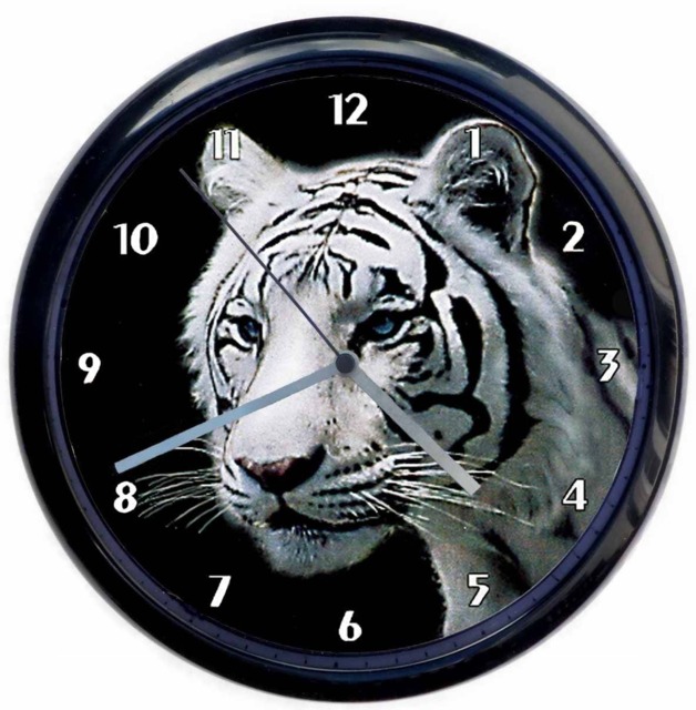 White Tiger Large Black Wall Clock by Etsy | ufurnish.com
