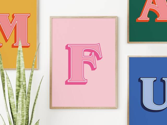 Personalized Initial Print Custom Letter Wall Art - Digital File ...