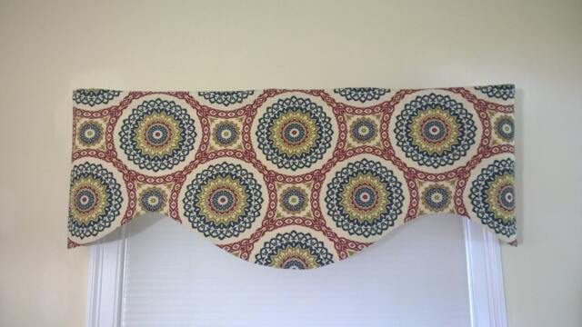 Suzani Window Valance, Colorful Scalloped Lined Valance by Etsy ...