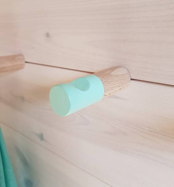 Mint Wall Hook/Set Of 5/Wooden Towel Hook/ Modern Wooden Hook/Coat Rack ...