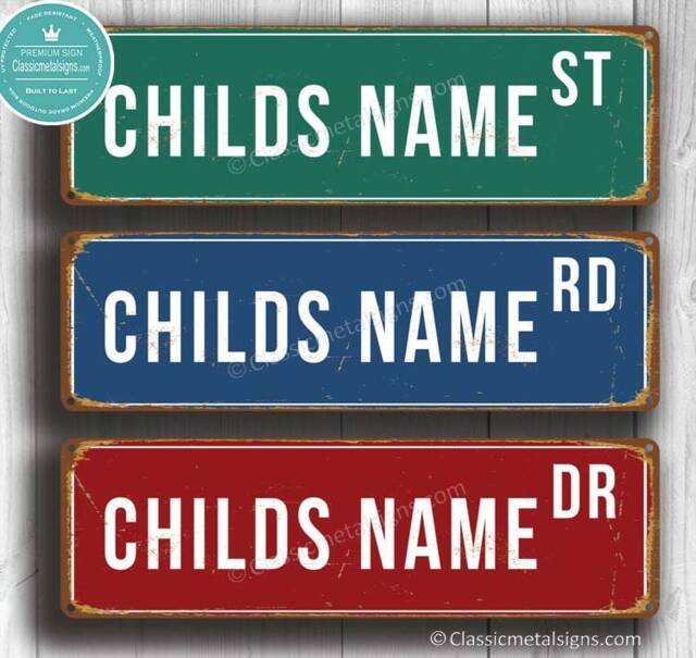 Child's Name Street Sign Custom Vintage Design - Indoor/Outdoor by Etsy ...