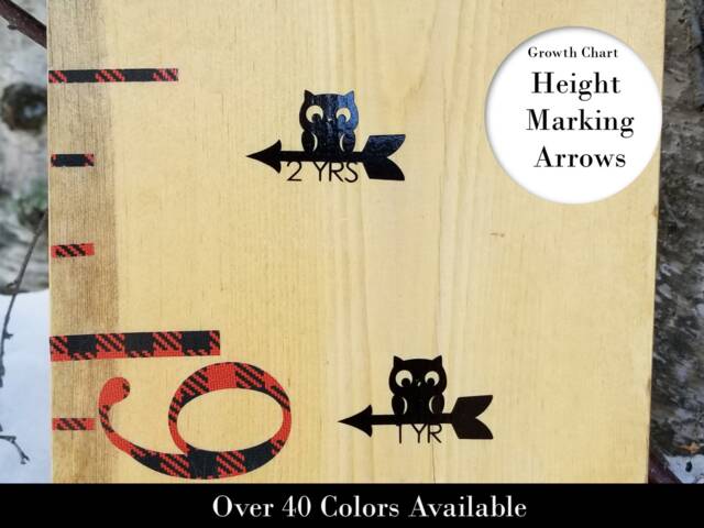 Owl Height Marking Arrows For Growth Charts - Decals - Stickers Wooden ...