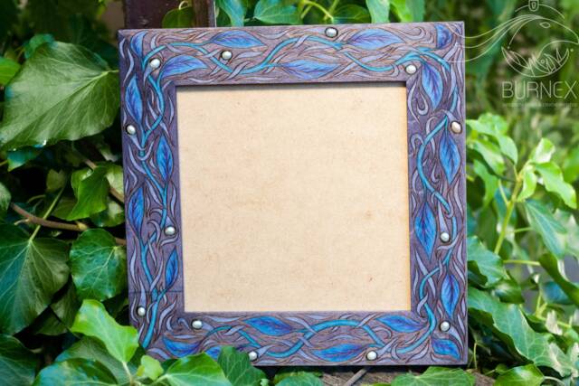 Wooden Elven Photo Frame Pyrography & Pearl Inlay, Ooak by Etsy ...