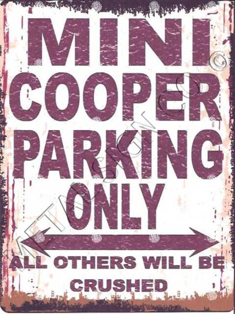 Mini Cooper Parking Only Metal Sign Vintage Style Garage Decor by Etsy ...