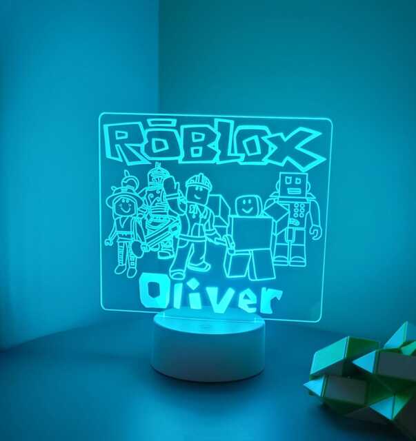 Personalised Roblox Night Light Children's Games Room Boys Led Girls ...