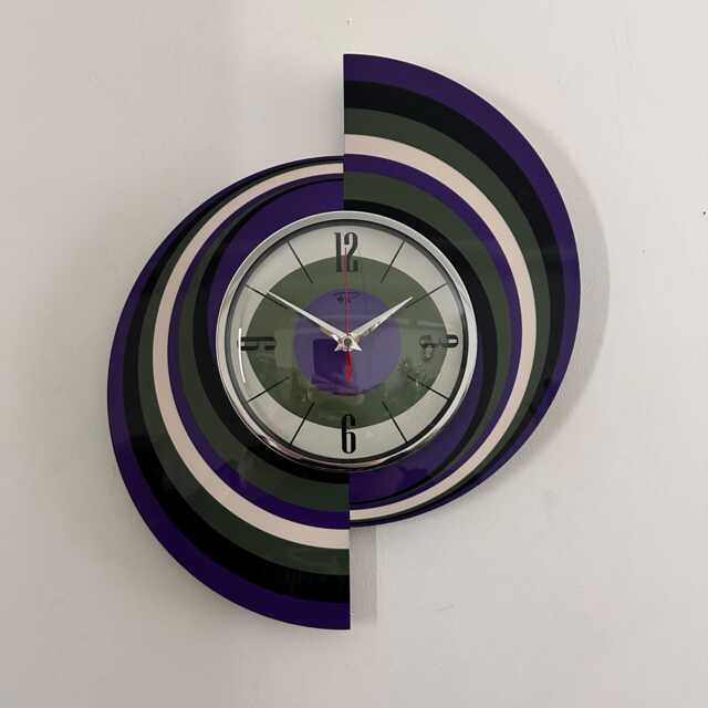 Large Mid-Century Modern Wall Clock Atomic Jetsons Style, Purple & Moss ...