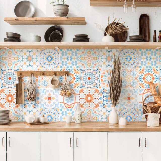 Rabat Mix Tile Decals - Moroccan Stickers Collection Self-Adhesive Wall ...