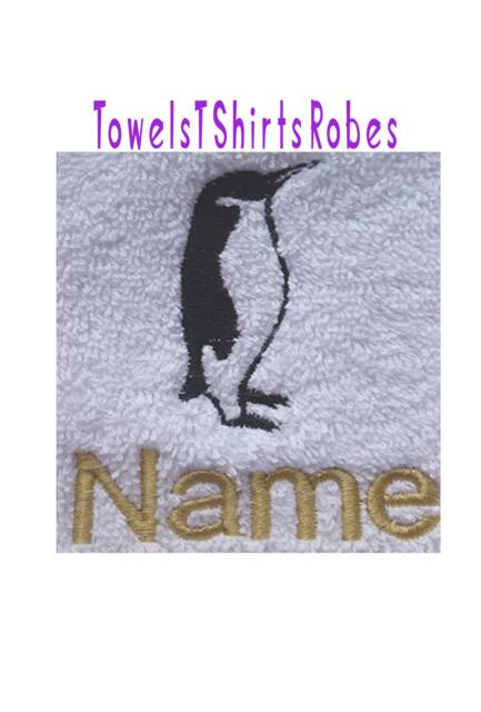 Personalized Penguin Towel Embroidered Cotton Bath Towel by Etsy ...