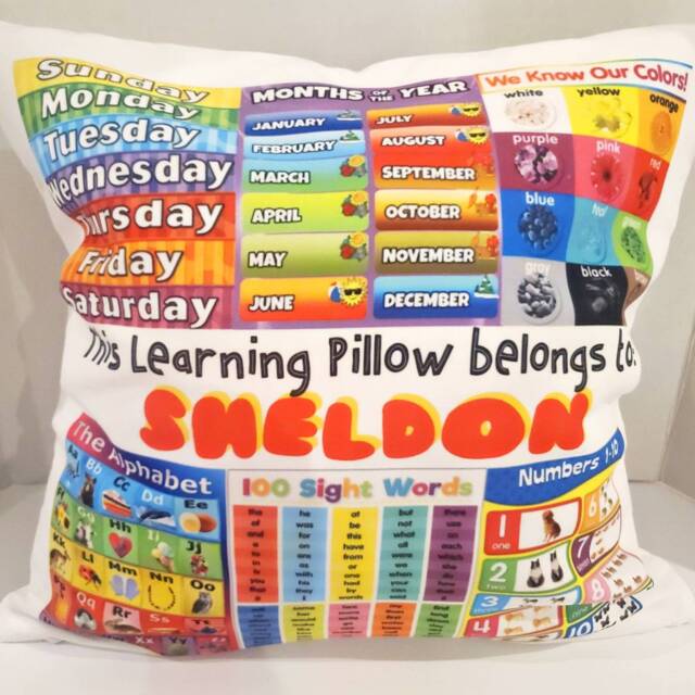Educational Pillow Alphabet, Numbers, Sight Words - Kids Room Decor by ...