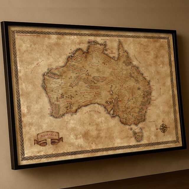 Fantasy Map Of Australia Vintage Style Wall Art by Etsy | ufurnish.com