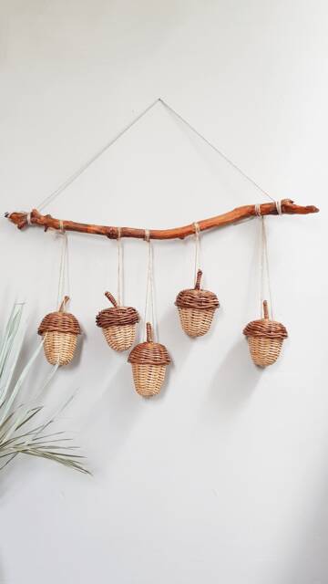 Wicker Acorn Nursery Wall Hanging Kids Room Decor by Etsy | ufurnish.com