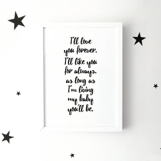 I'll Love You Forever Print Scandi Nursery Wall Art by Etsy | ufurnish.com