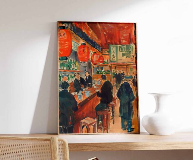 Japanese Izakaya Bar Poster, Tokyo Art, Print, Cocktail Asian Scene ...
