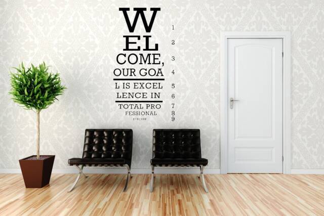 Optometry Wall Art, Eye Chart Decal, Vision Test Decor, Doctor Office ...