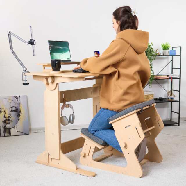 Adjustable Standing Computer Desk Ergonomic Plywood Sit-Stand Desk by ...