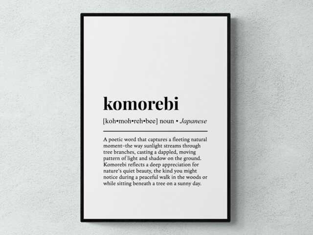 Komorebi Japanese Word Definition Japan Gift Wall Art Print by Etsy ...