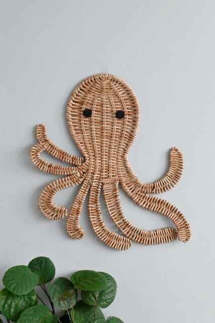 Woven Wicker Octopus Wall Decor Handmade Nursery Art by Etsy | ufurnish.com