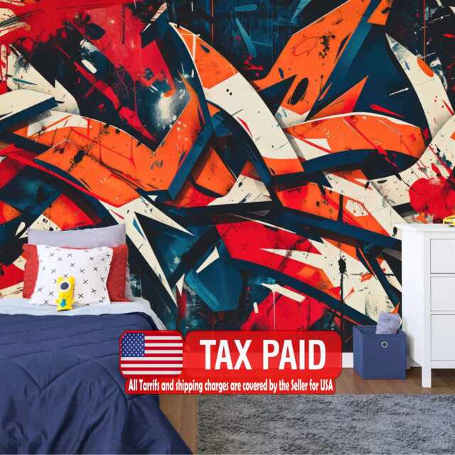 Abstract Graffiti Wall Mural, Removable Peel & Stick Wallpaper by Etsy ...