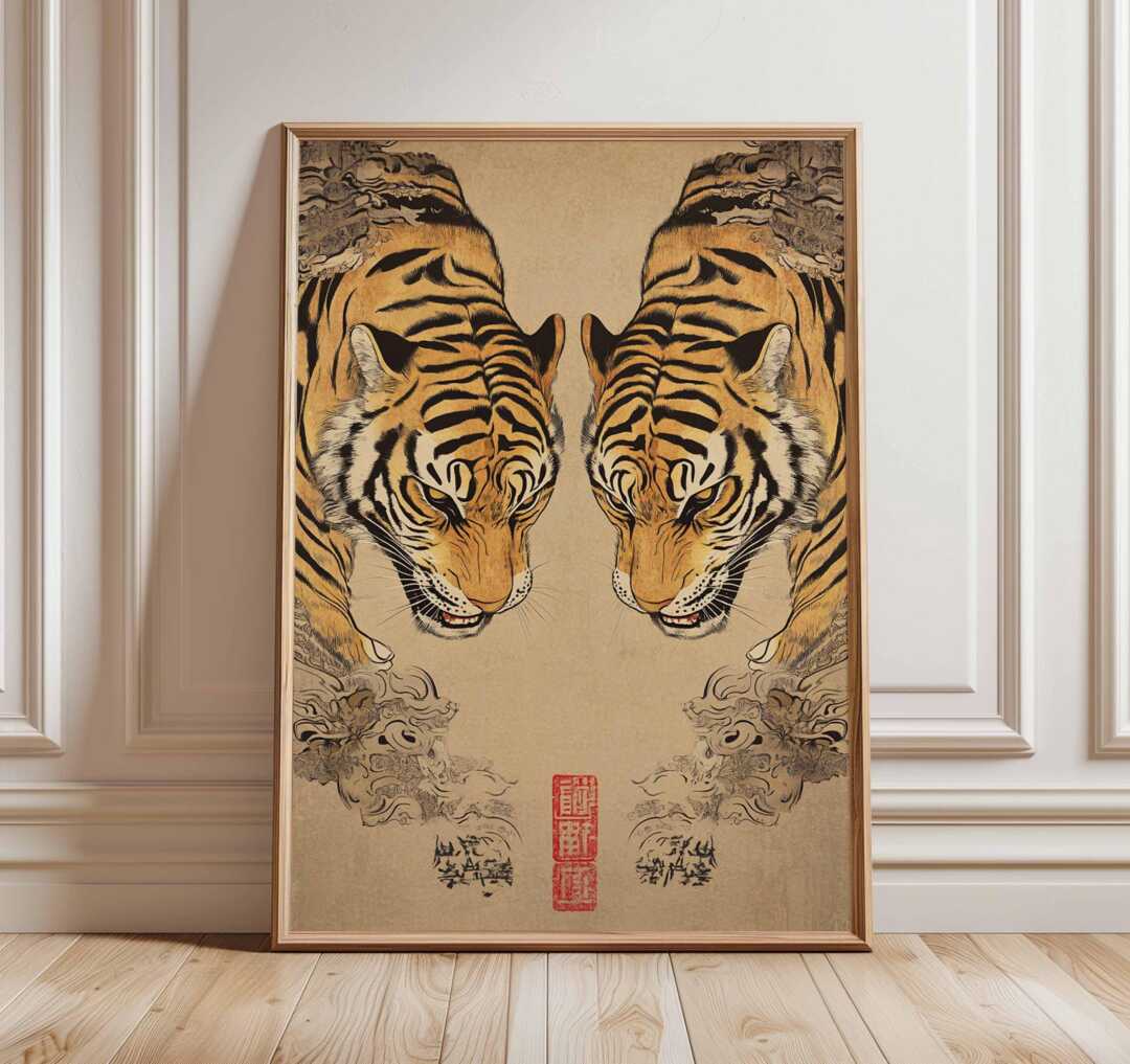 japanese tiger wall art