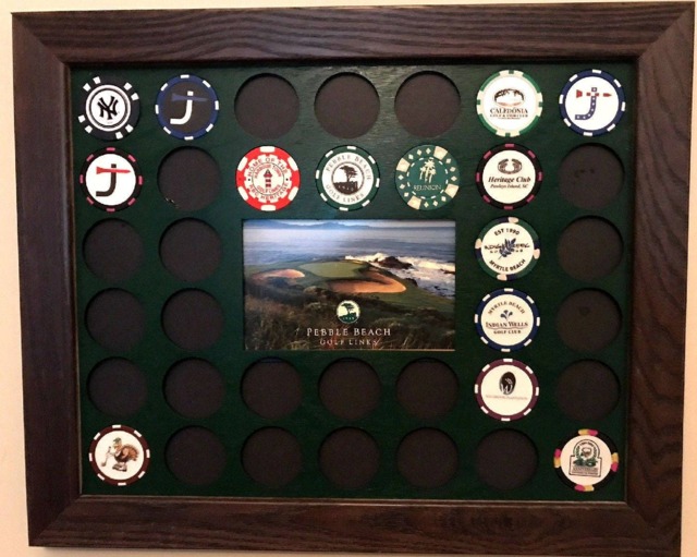 Golf Ball Marker Display Frame 36 Hole Insert With Frame Option Various ...