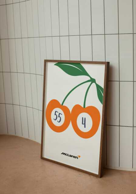 Mclaren F1 Cherry Print Norris & Sainz Numbers, 55, 4, Formula One ...