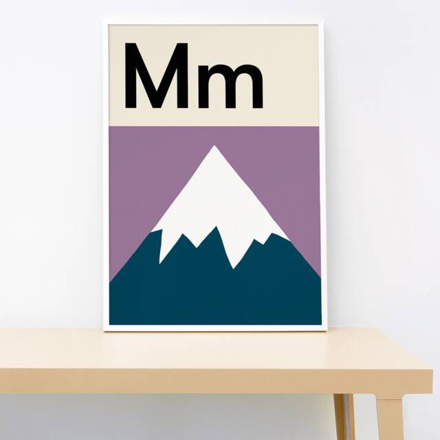 Mountain Alphabet Letter M Print Kids Nursery Wall Art by Etsy ...