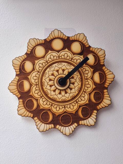 Mandala Moon Phase Clock Laser Engraved Lunar Tracker by Etsy ...