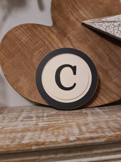 Rustic Letter C Sign 15cm Distressed Typewriter Style Monogram by Etsy ...