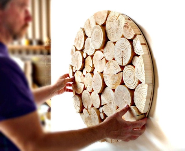 Natural Wood Log Slice Mosaic Wall Art/Circular by Etsy | ufurnish.com