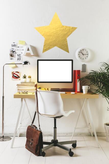 Big Gold Star Wall Decal - Chic Home Decor Bedroom Decals Office Art ...