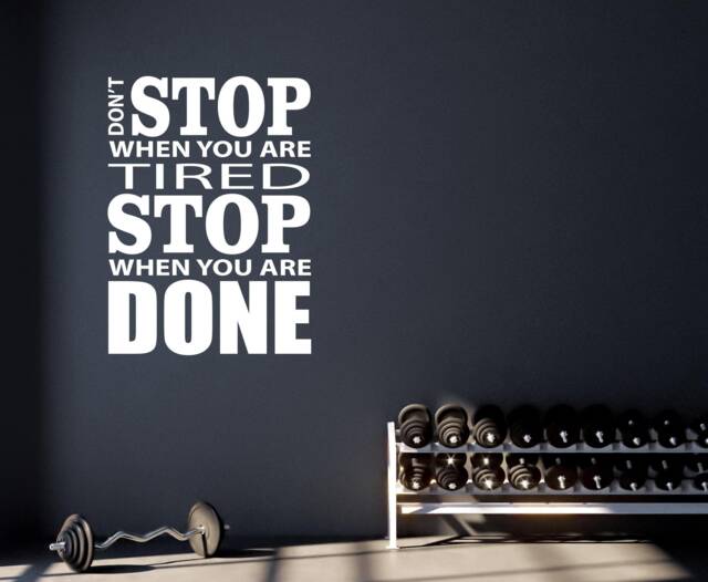 Home Gym Design Ideas, Fitness Studio Wall Decal. Inspirational Quote ...