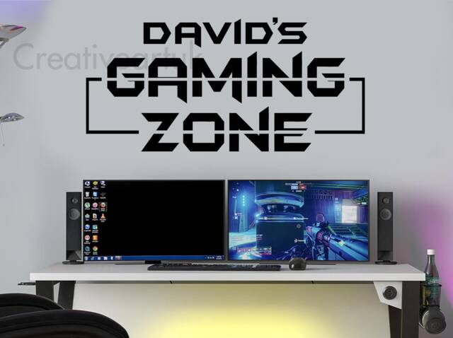 Personalized Gaming Zone Wall Decal Gamer Room Decor by Etsy | ufurnish.com