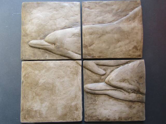 Dolphin Sculpture Concrete Tile Bas Relief Art Mural by Etsy | ufurnish.com