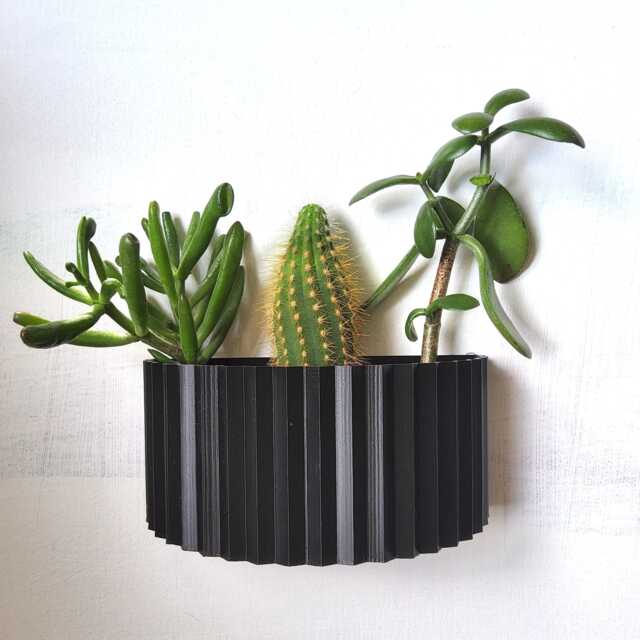 Semicircle Wall Planter, Geometric Mounted Pot, Modern Vertical Garden ...