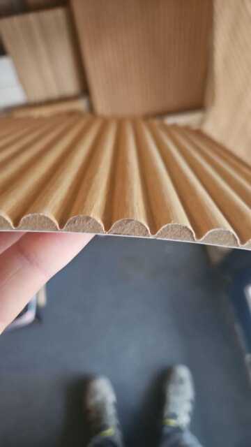 Ribbed Oak Veneered Mdf 3M Self Adheasive Backing 1200mm Wall Panels by ...