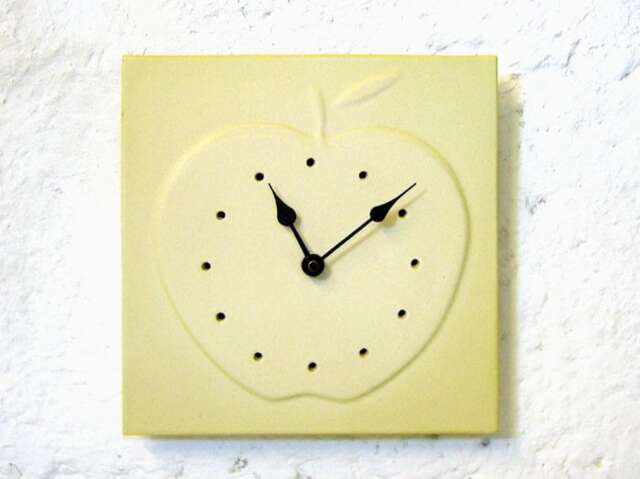 Apple Clock, Modern Wall Ceramic, Handmade by Etsy | ufurnish.com