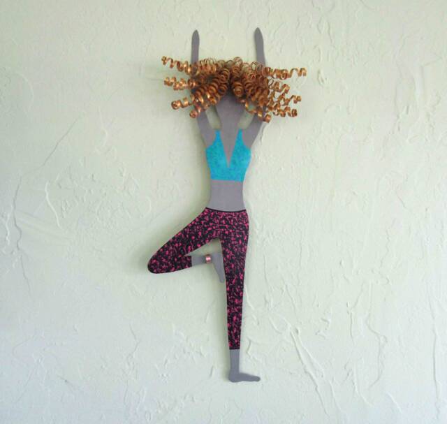 Handmade Yoga Tree Pose Metal Wall Art Upcycled Steel Sculpture by Etsy ...