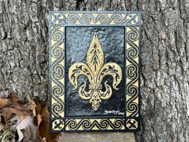 Fleur-De-Lis - Han Painted Cast Paper Heraldry Flower Of The Lily ...