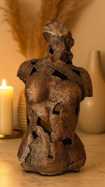 Rustic Bronze Torso Sculpture Distressed Abstract Body Art by Etsy ...