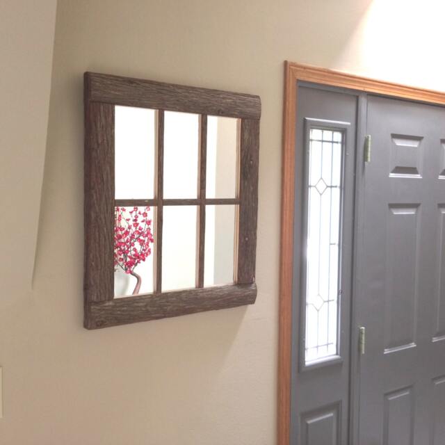 Rustic Window Pane Mirror White Cedar Bark Frame by Etsy | ufurnish.com