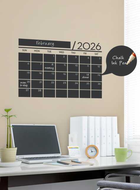 2026 Chalkboard Calendar Wall Decal Monthly Planner by Etsy | ufurnish.com