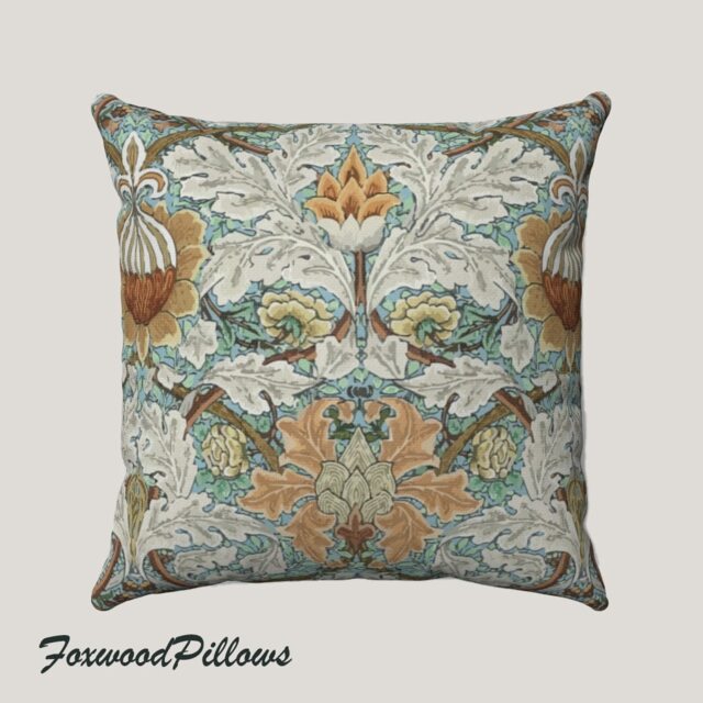 William Morris Floral Pillow Arts & Crafts St James Design by Etsy ...