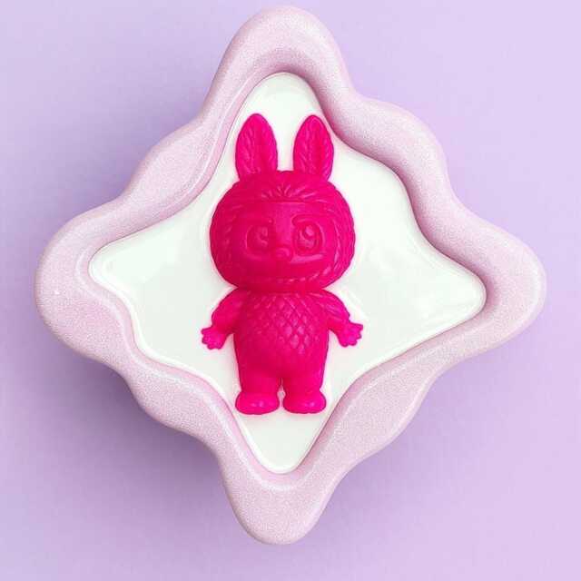 Labubu Doll 3D Resin Wall Art - Shimmer Monster Sculpture, Pop Kawaii ...
