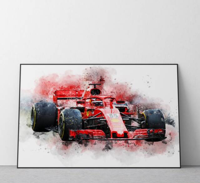 Ferrari F1 Car #55 Watercolor Art Print Ref #123 by Etsy | ufurnish.com